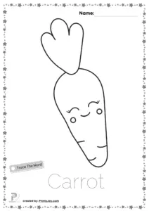 Vegetables Tracing And Coloring Pages