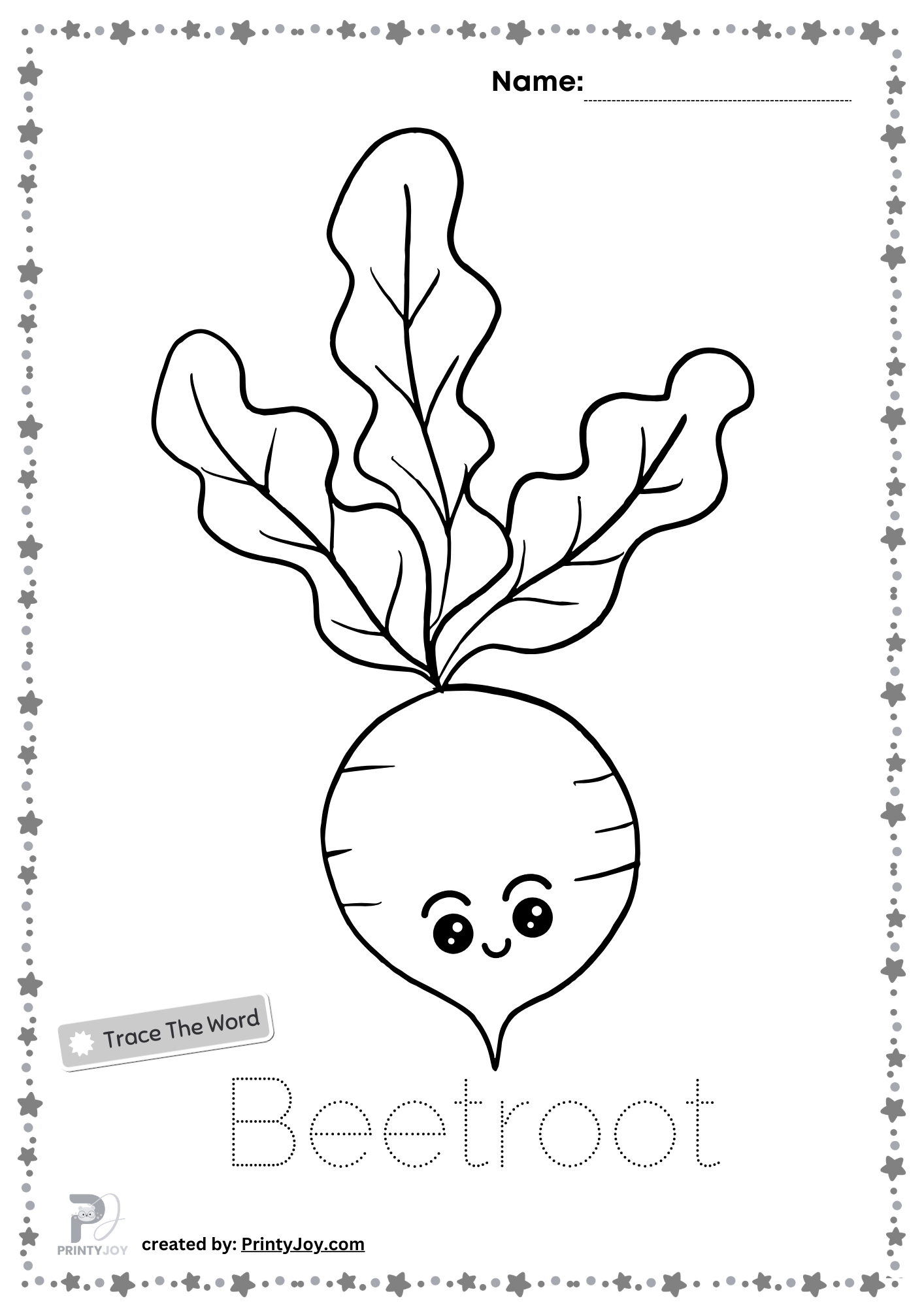 Vegetables Tracing And Coloring Pages