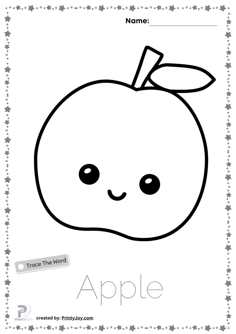 Fruits Tracing And Coloring Pages
