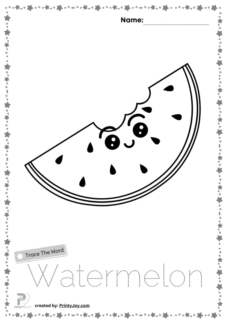 Fruits Tracing And Coloring Pages