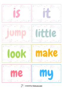 Pre Primer Sight Words FlashCards PDF