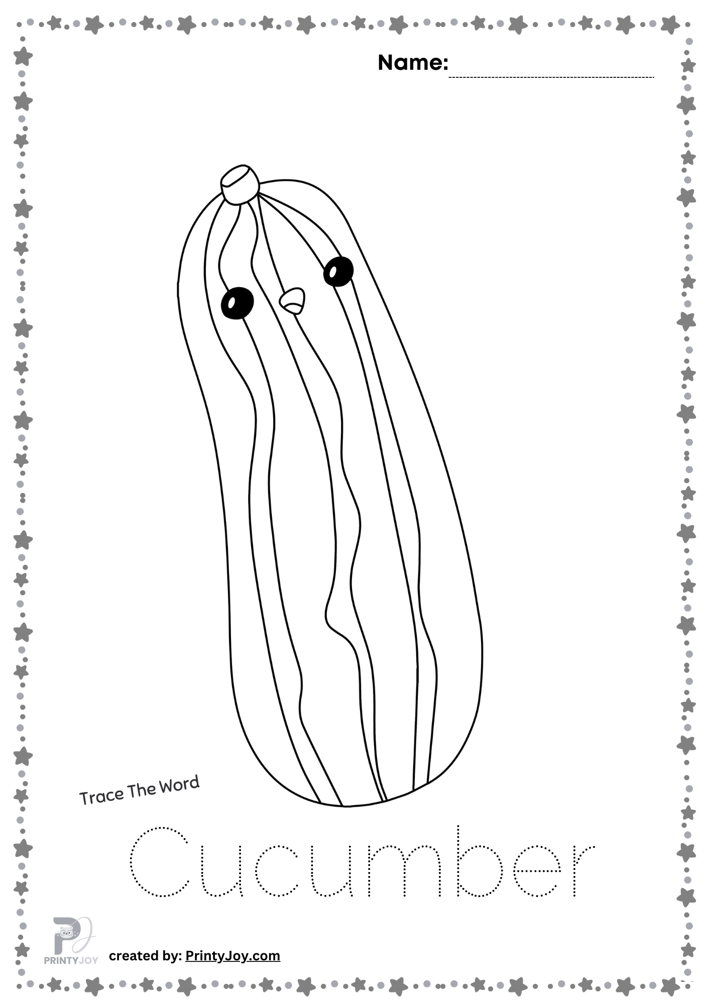 Vegetables Tracing And Coloring Pages