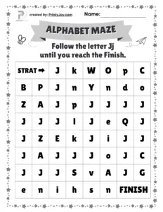 Alphabet Maze Worksheets For Kids Free Printables