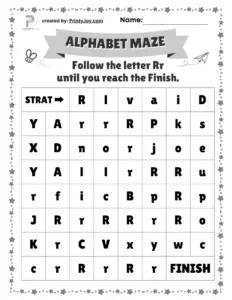 Alphabet Maze Worksheets For Kids Free Printables