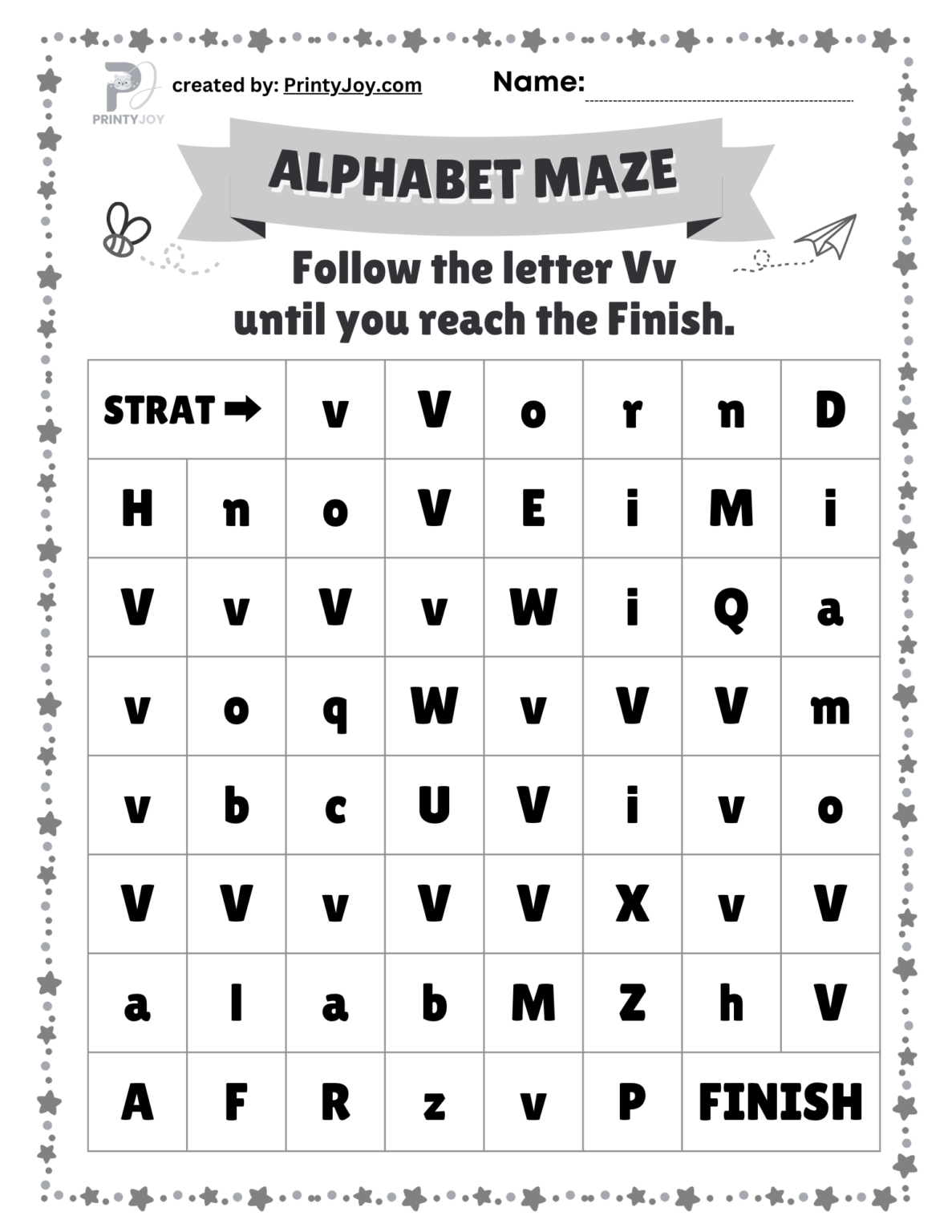 Alphabet Maze Worksheets For Kids Free Printables