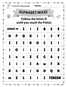 Alphabet Maze Worksheets For Kids Free Printables